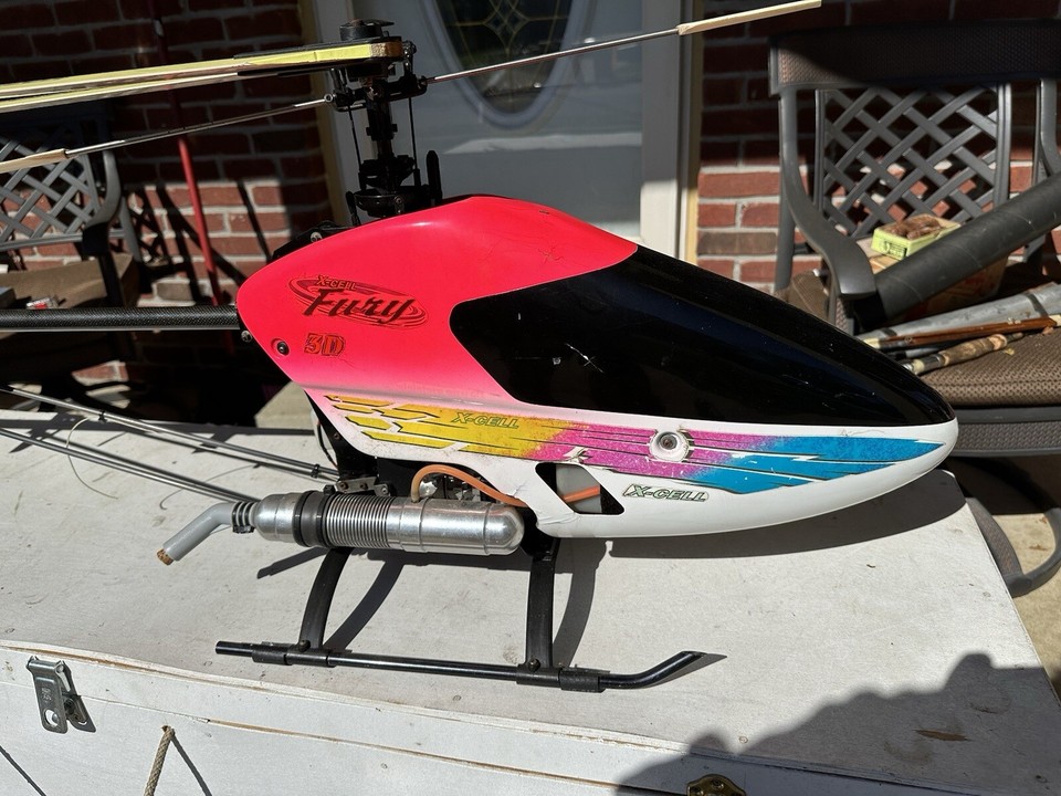 Miniature Aircraft X-Cell Fury 3D RC Helicopter Gas Powered Model Toy ...