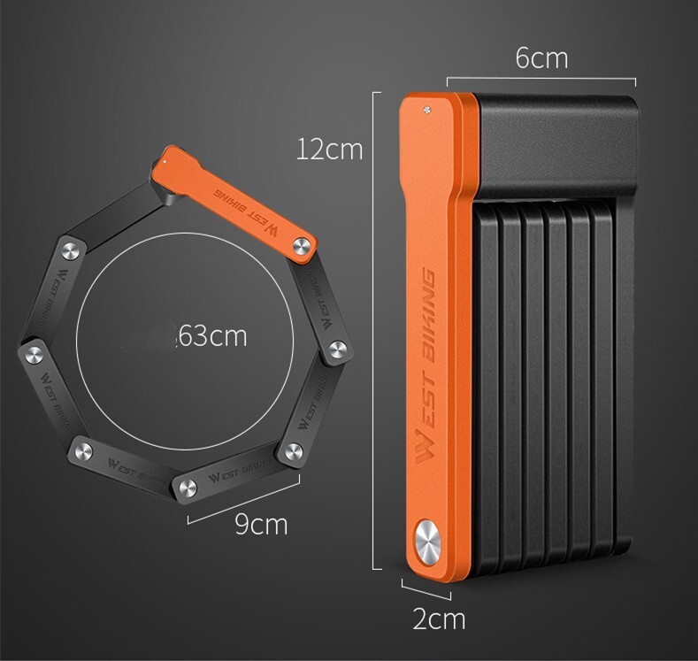 WEST BIKING Compact Folding Bicycle Lock Anti-theft Chain Lock | eBay