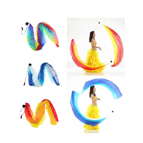 Dance Silk Streamer Poi Throw Ball Set for Fancy Dress Party Halloween ...