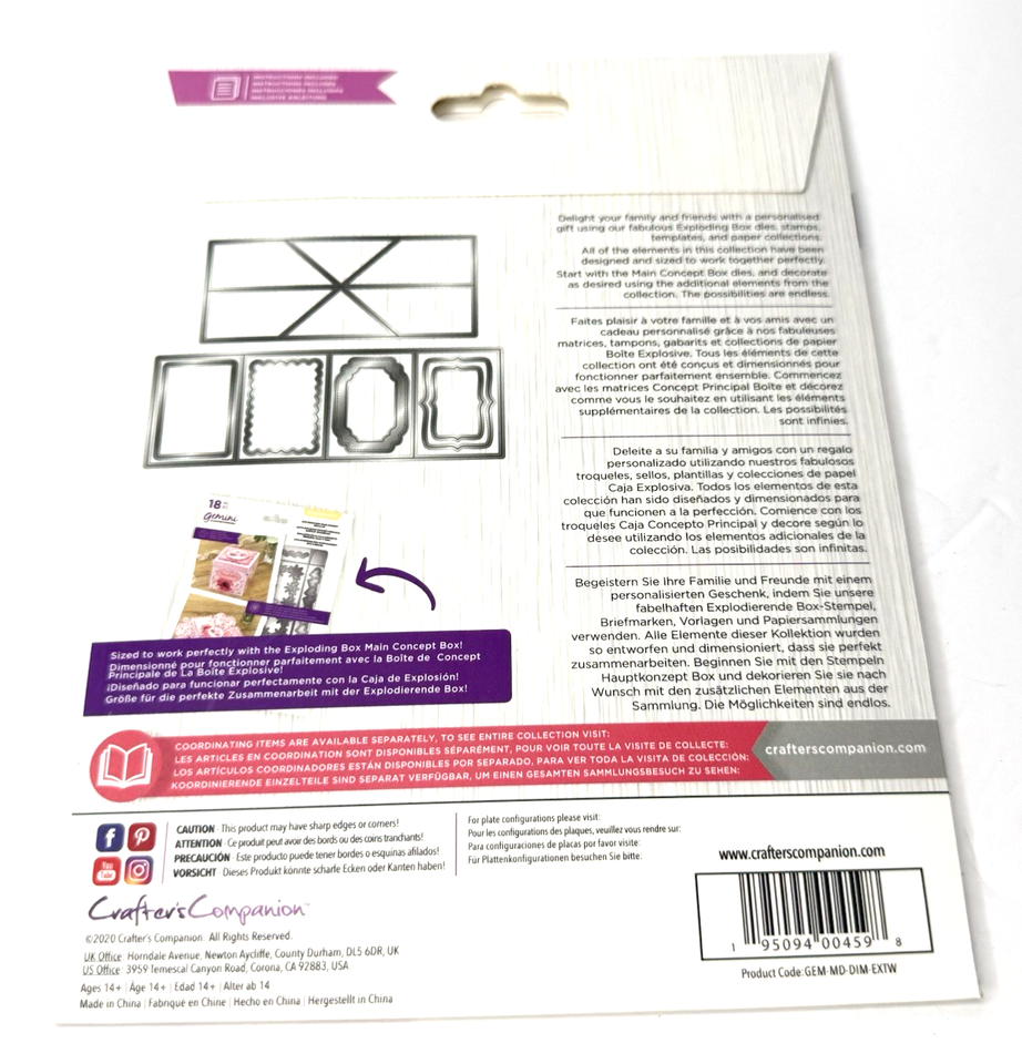 Gemini by Crafter's Companion Dimensionals Exploding Box Dies Bundle of ...