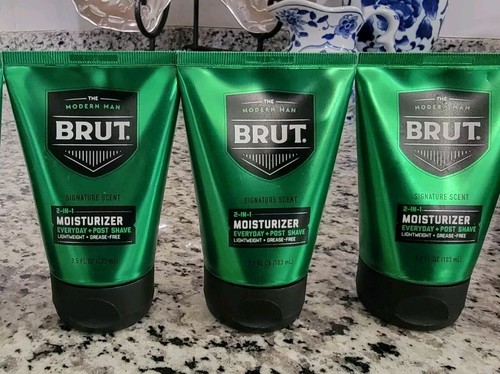 Lot of 3 Brut 2 In 1 Moisturizer Everyday Post Shave Signature Scent 3. ...