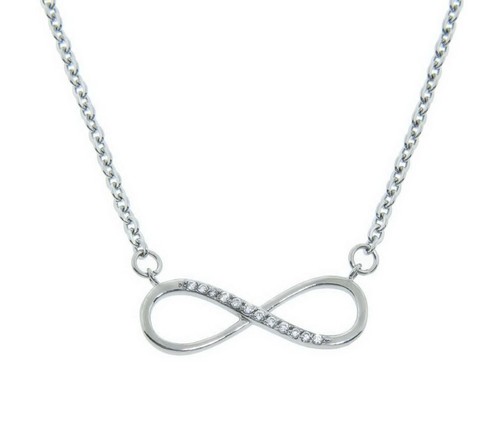 QVC Adjustable Infinity Pendant Chain Necklace Stainless Steel by ...