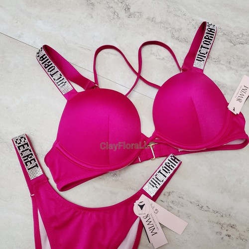 Victoria's Secret BOMBSHELL Push Up SWIM rhinestones shine brazilian ...