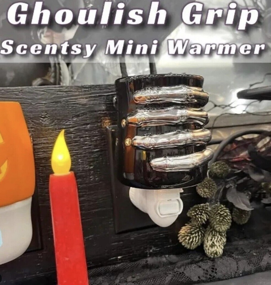 Scentsy GHOULISH GRIP Mini WAX Warmer BLACK Halloween NEW NiteLight ...