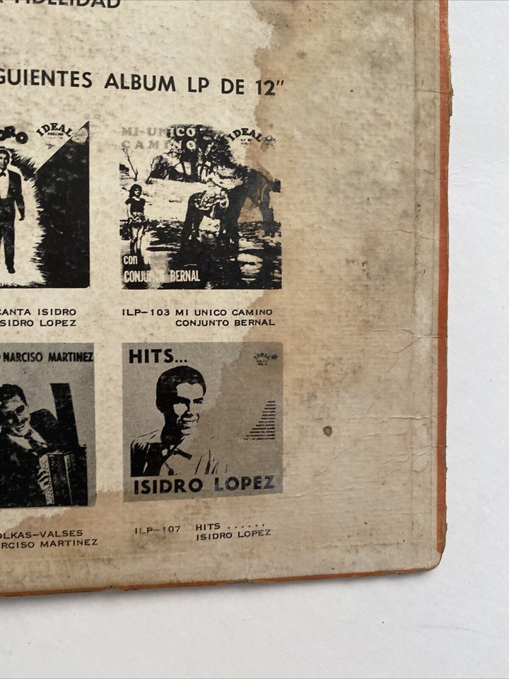 TONY DE LA ROSA - PALOMA NEGRA 1950s RARE EARLY RECORDING IDEAL ILP-108 ...