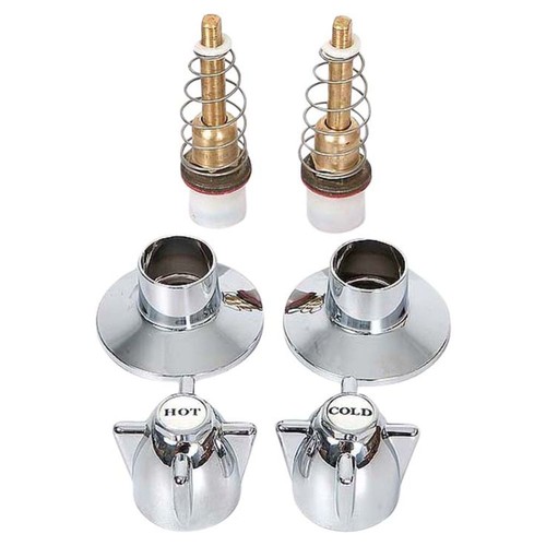 Shower / Bath / Kitchen Tap Spindle Set With Chrome Tap Handles ...