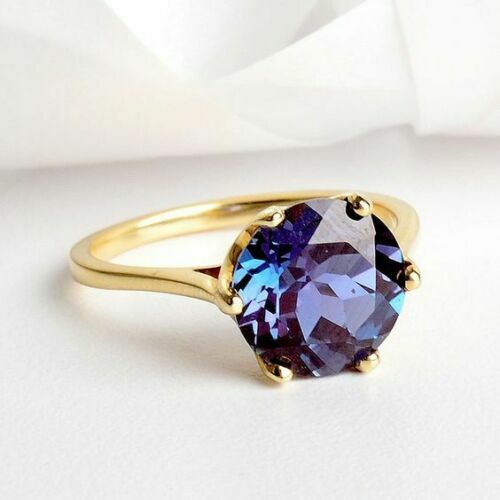Blue Round Stone 2.35 CT Cubic Zirconia Gorgeous Women Ring 935 ...