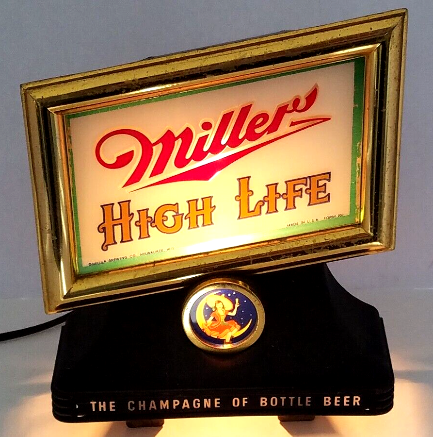 Very Rare MILLER HIGH LIFE BEER Cash Register Topper GIRL ON MOON Light ...
