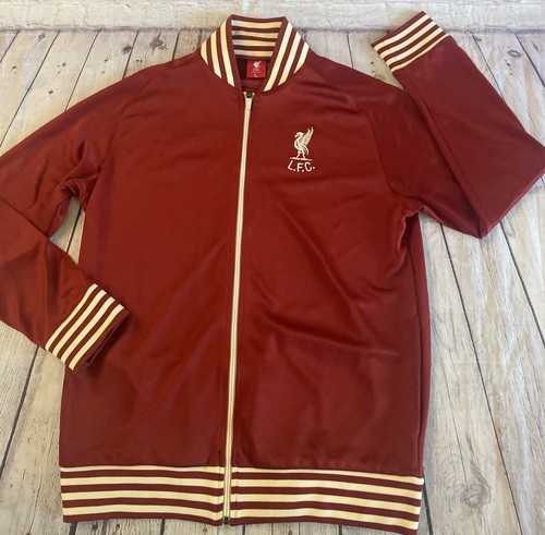 Liverpool Official Retro Track Jacket Size Large Mens Red Full Zip LFC ...