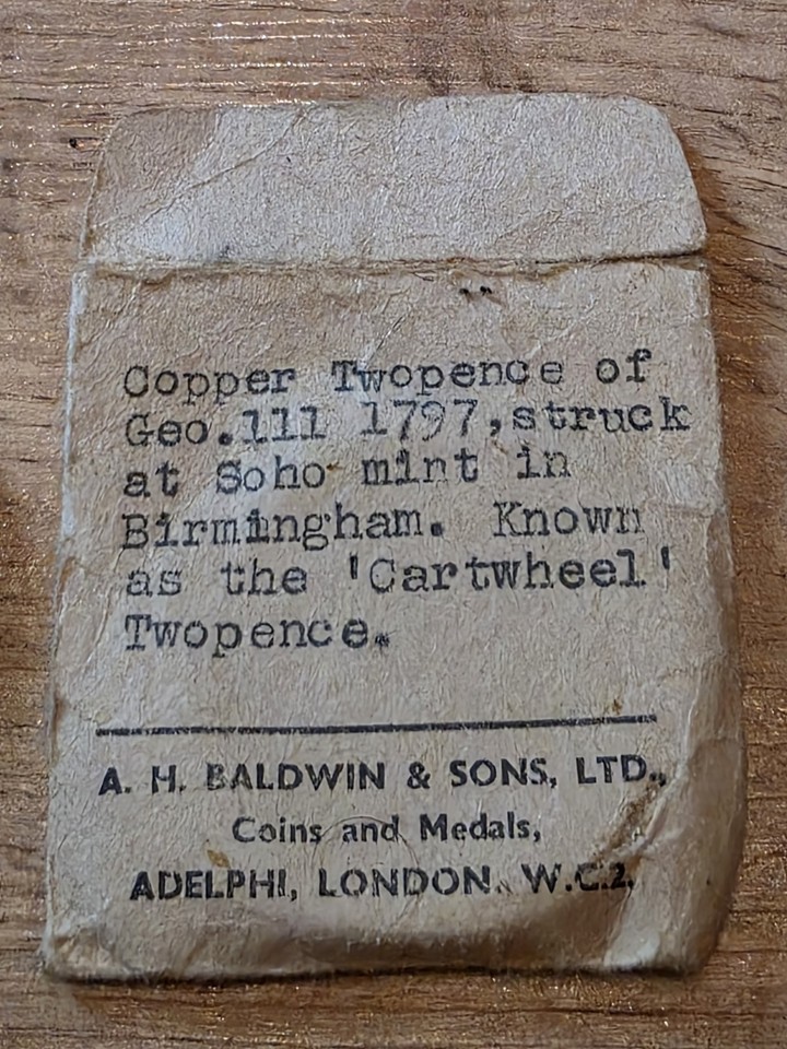 1797 Cartwheel Two 2 Penny Pence 2d - George III Copper Coin with rare ...