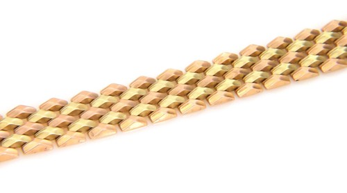 18k Yellow & Rose Bracelet 5 Row Flex Bar Link 20mm Wide Retro | eBay