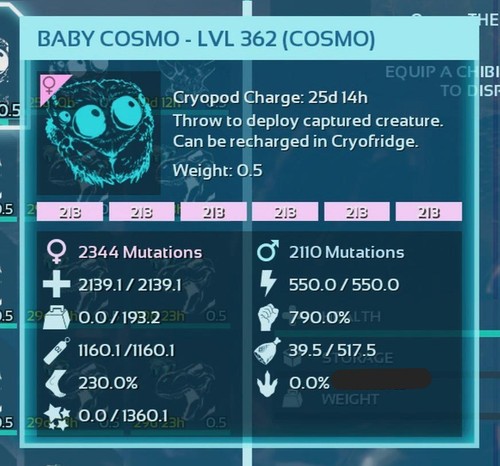 ARK ASCENDED PVE OFFICIAL PAIR BABY COSMO FULL COLOR #213 TOP STATUS PC ...