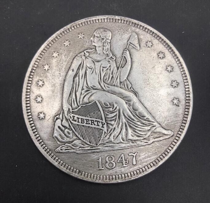 Ancient Qing Dynasty Silver Coins Dia. 6 centimeters Eagle Ocean Dragon ...