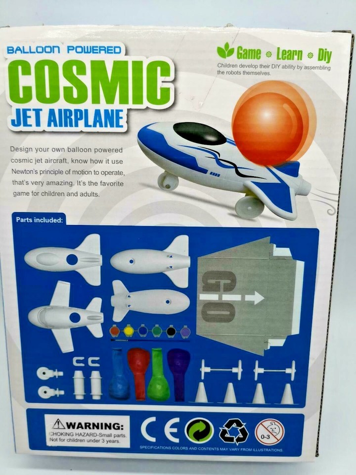STEM DIY Balloon Airplane Cosmic Powered Jet Toy Educational Science ...