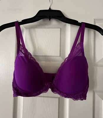 NWT!! NATORI Feathers Contour Plunge Bra Size 36C Royal Purple | eBay