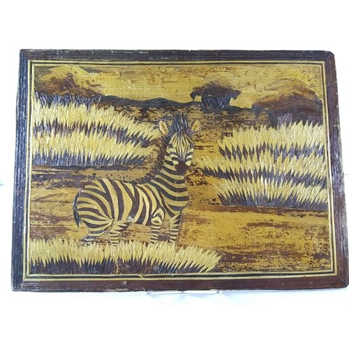 Intarsia ? Wood Cutting Zebra Plaque Flawed | eBay