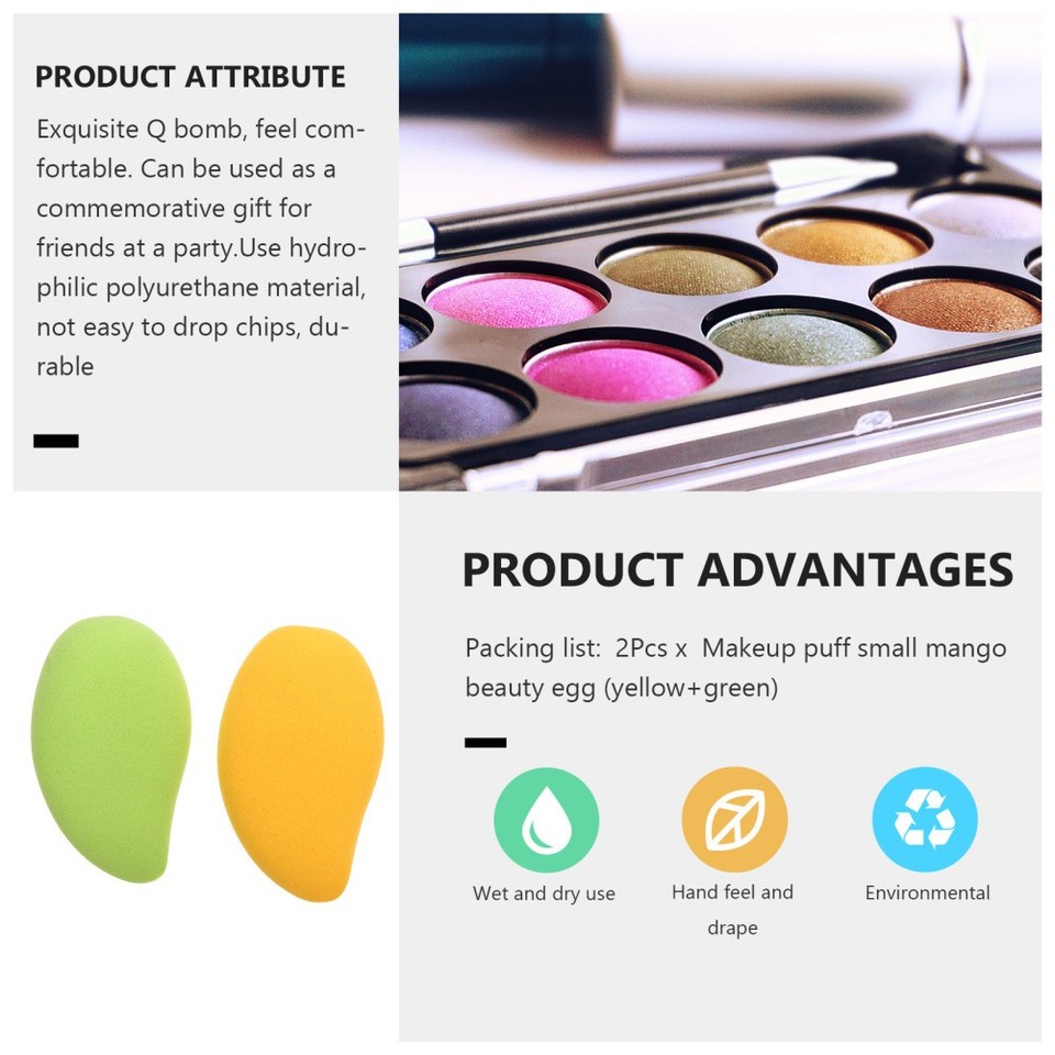 2 Pcs Practical Make-up Cosmetic Cushions Mango-shaped Cosmetic Tools ...