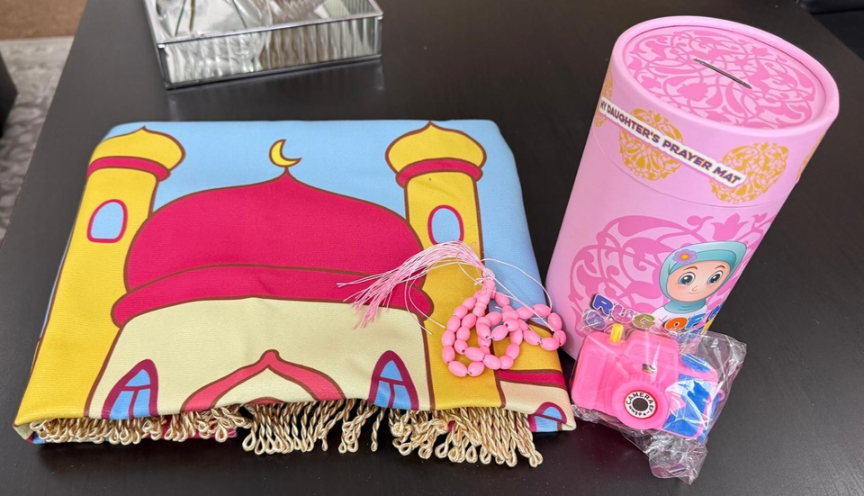 4pcs Muslim Prayer Mat Set for kids,Best Ramadan/birthday Gift set Pink ...