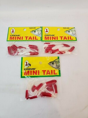 Creme 1.5" Mini Tail Soft Tube Crappie, Panfish Fishing Lures - Red ...