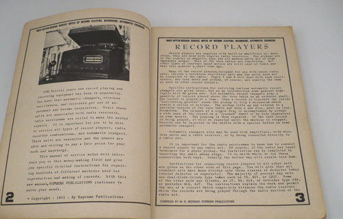 1946 Most-Often-Needed Service Notes on Record Players, Automatic ...