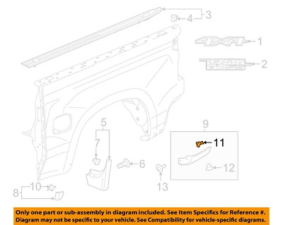 GM OEM 99-24 Acadia Pick Up Box Exterior Trim-Wheel Opng Mldg Clip ...