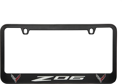 Corvette C8 Z06 2 Logo Black License Plate Frame Official Licensed | eBay