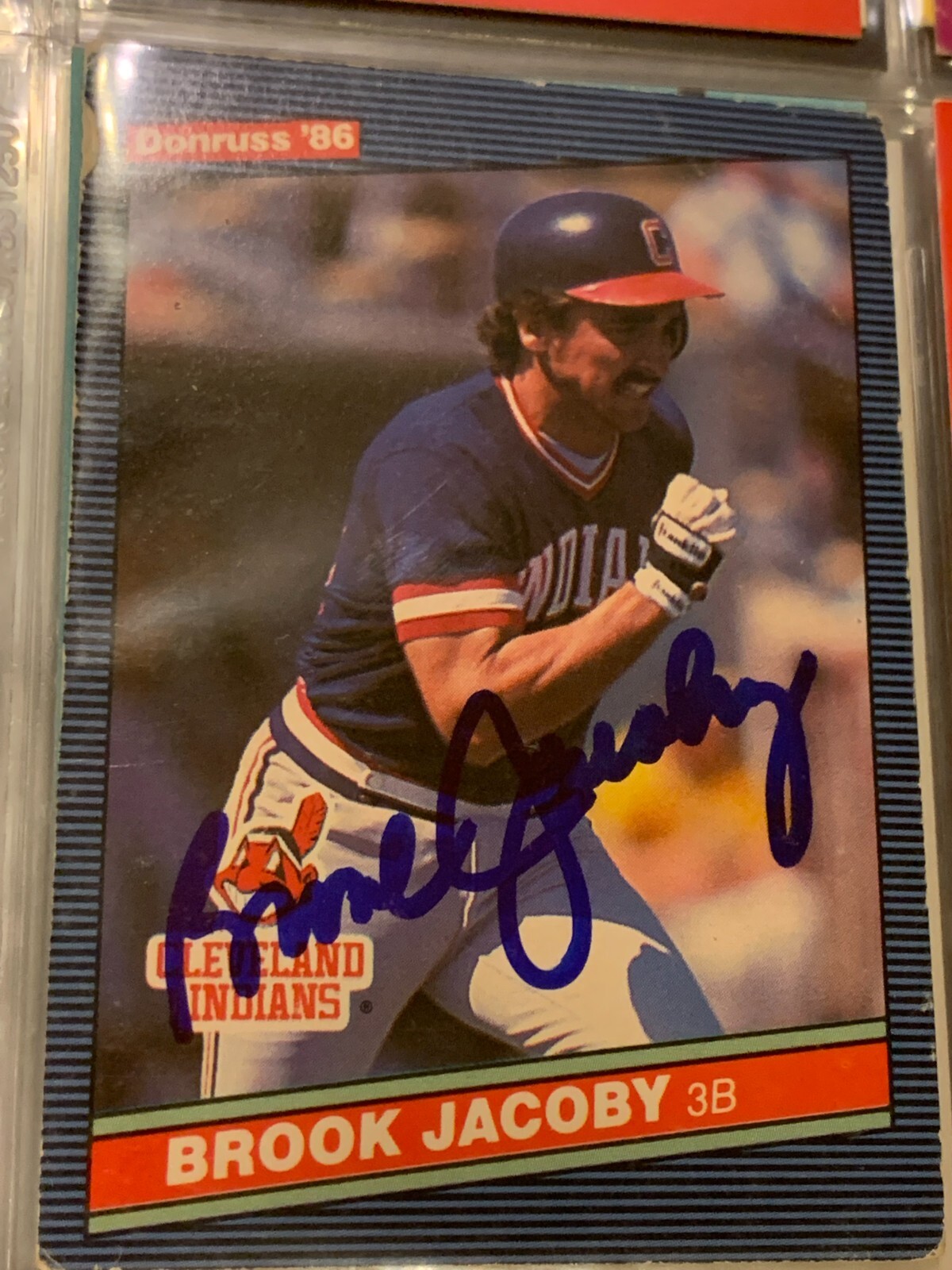 BROOK JACOBY AUTOGRAPHED SIGNED 1986 DONRUSS CARD INDIANS COA | eBay