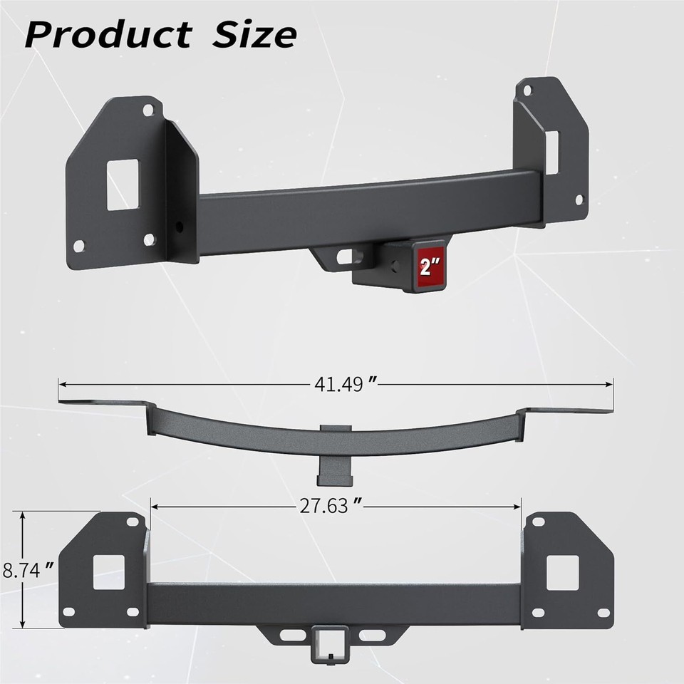 Trailer Hitch Receiver Rear Towing Hitches 2" For 2020-2024 Tesla Model ...