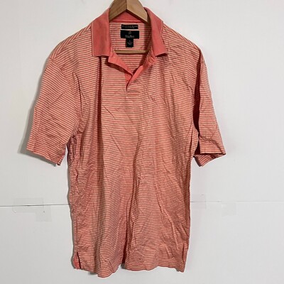 Gary Player Mens Polo Shirt Size L Orange Striped 60S 2-Ply Double ...