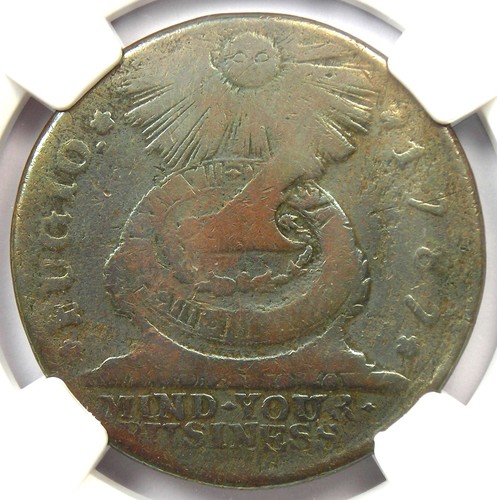 1787 Fugio Cent 1C Colonial Copper Coin - Certified NGC Fine Detail ...