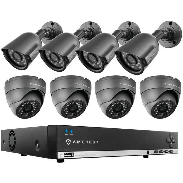 Amcrest Amdv960h8-4b4d 960h 8-channel 1tb DVR Security System With 4 ...