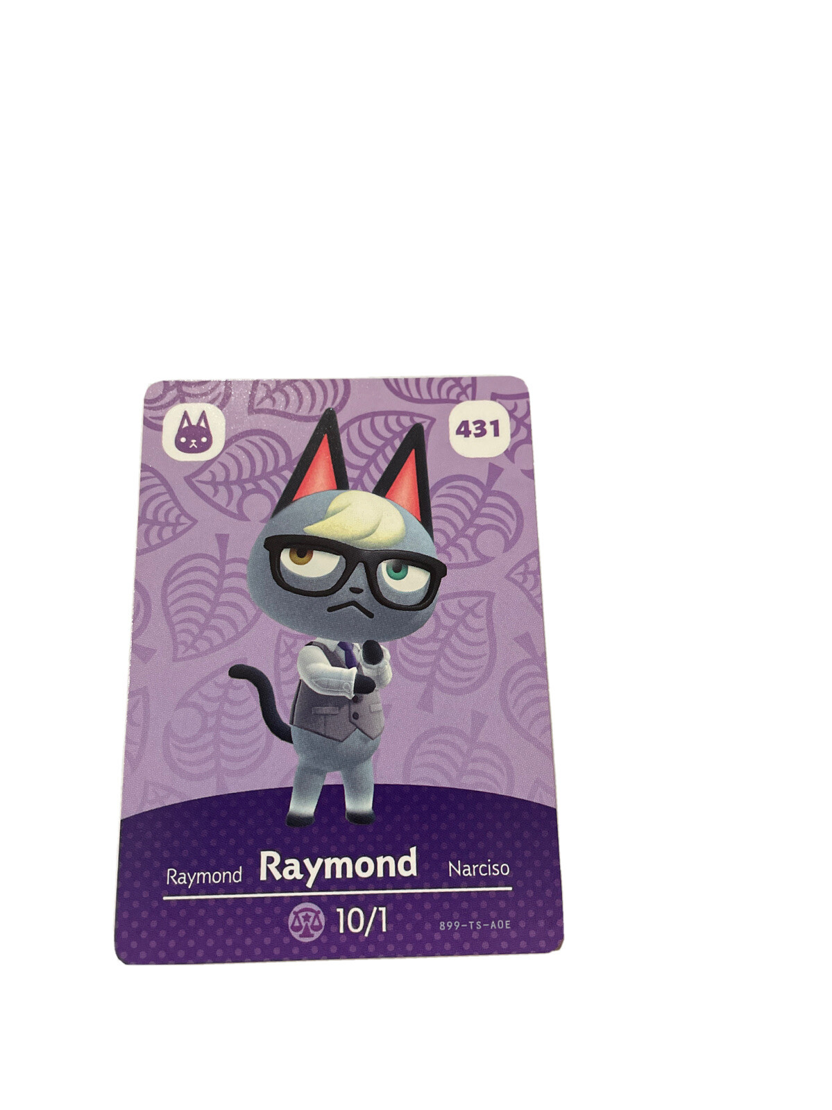 431 RAYMOND Animal Crossing Amiibo Series 5 Card AUTHENTIC Unscanned ...