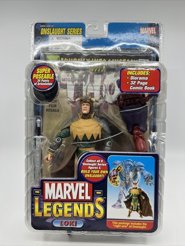 Marvel Legends LOKI (ONSLAUGHT WAVE SHORT HORN VARIANT) TOY BIZ 2006 ...
