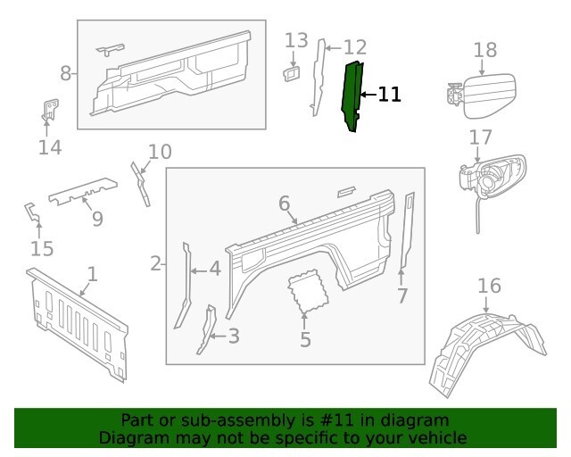 NEW OEM Mopar Rear D-Pillar Inner Panel Left 68371641AB Jeep Gladiator ...