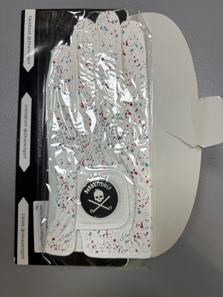 Shank It Golf “White Paint” Splatter Golf Glove Men’s L/XL White NEW | eBay