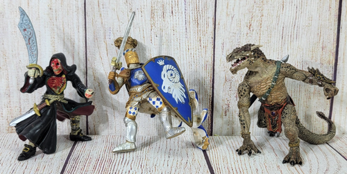 (3) Papo Fantasy Mutant Pirate + Knight + Skeleton Pirate Action ...