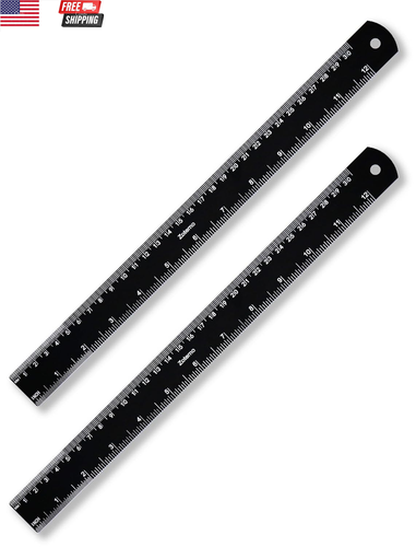 Metal Ruler 12 Inch, Metric Ruler Dual Scale with Laser Etched ...