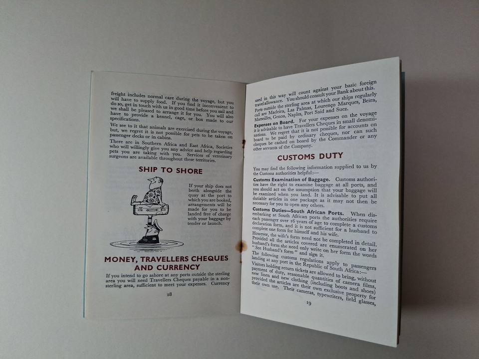 3xUnion-Castle Safmarine items- S.A.Vaal Booklet + SEAFARI Magazine ...