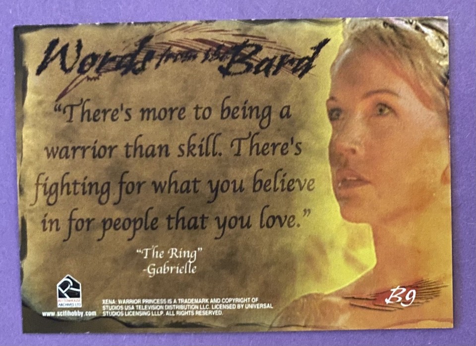 2003 Rittenhouse The Quotable Xena: Warrior Princess Words from Bard ...