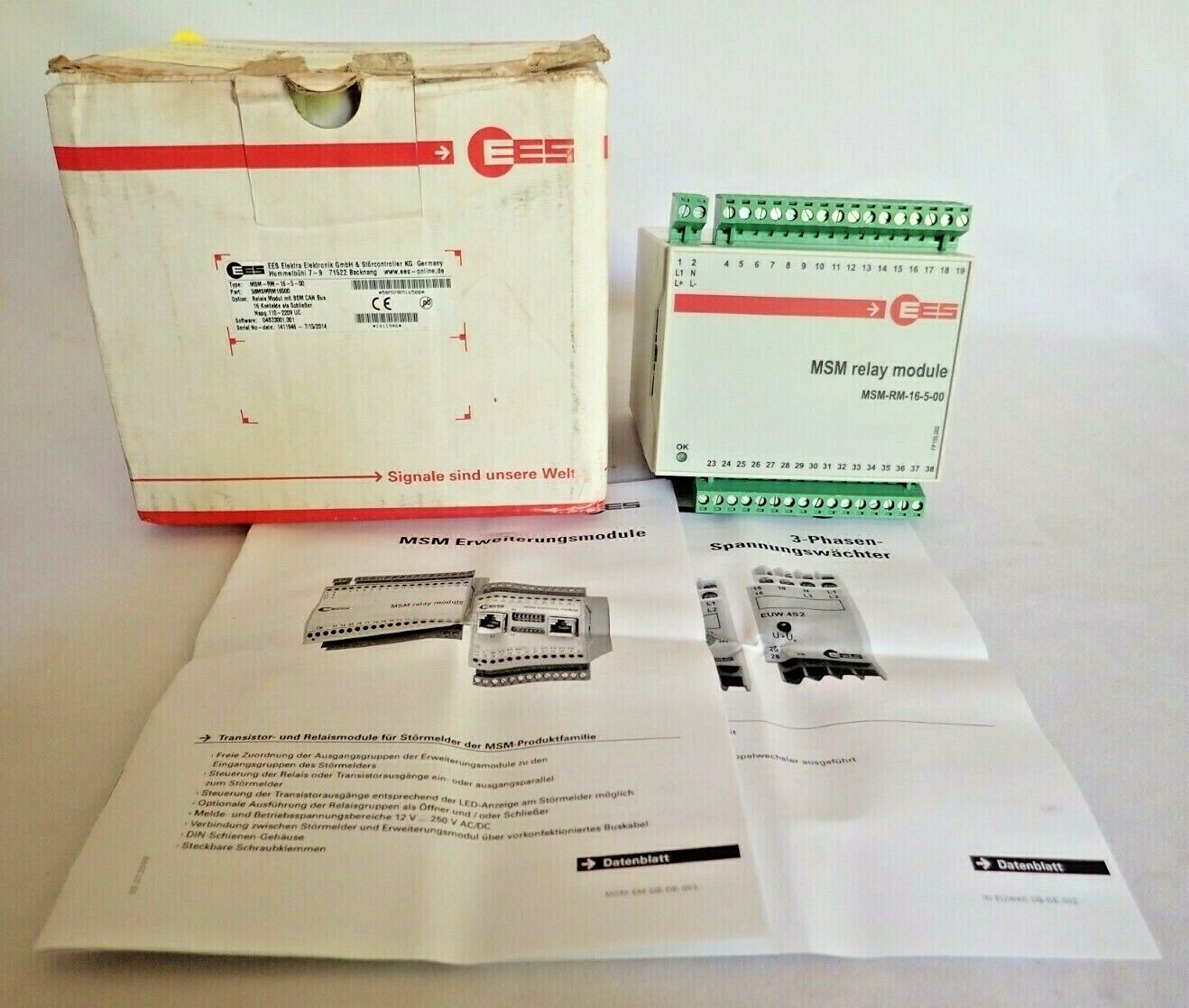 EES MSM-RM-16-5-00 58MSMRM16500 RELAY MODULE W/ 04B23001.001 SOFTWARE ...