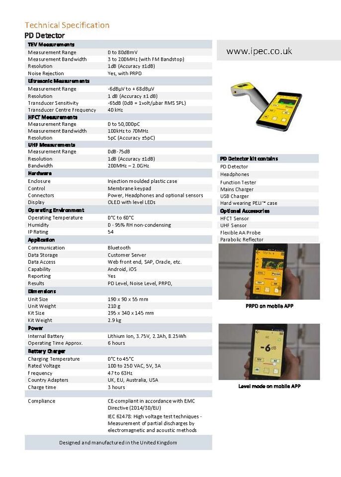 IPEC PD Detector Partial Discharge (PD) Spot Tester | eBay