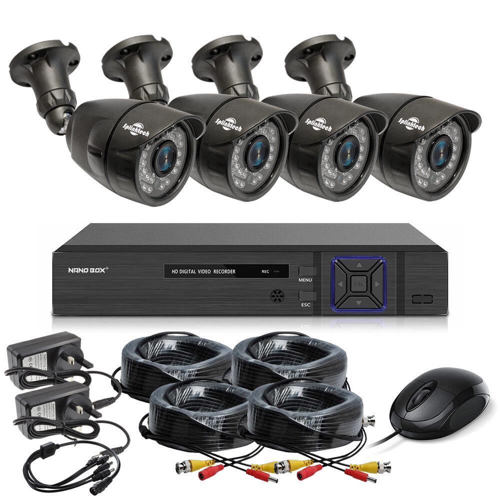 CCTV CAMERA SECURITY SYSTEM KIT 1080P HD 4CH DVR HOME OUTDOOR WITH HARD ...