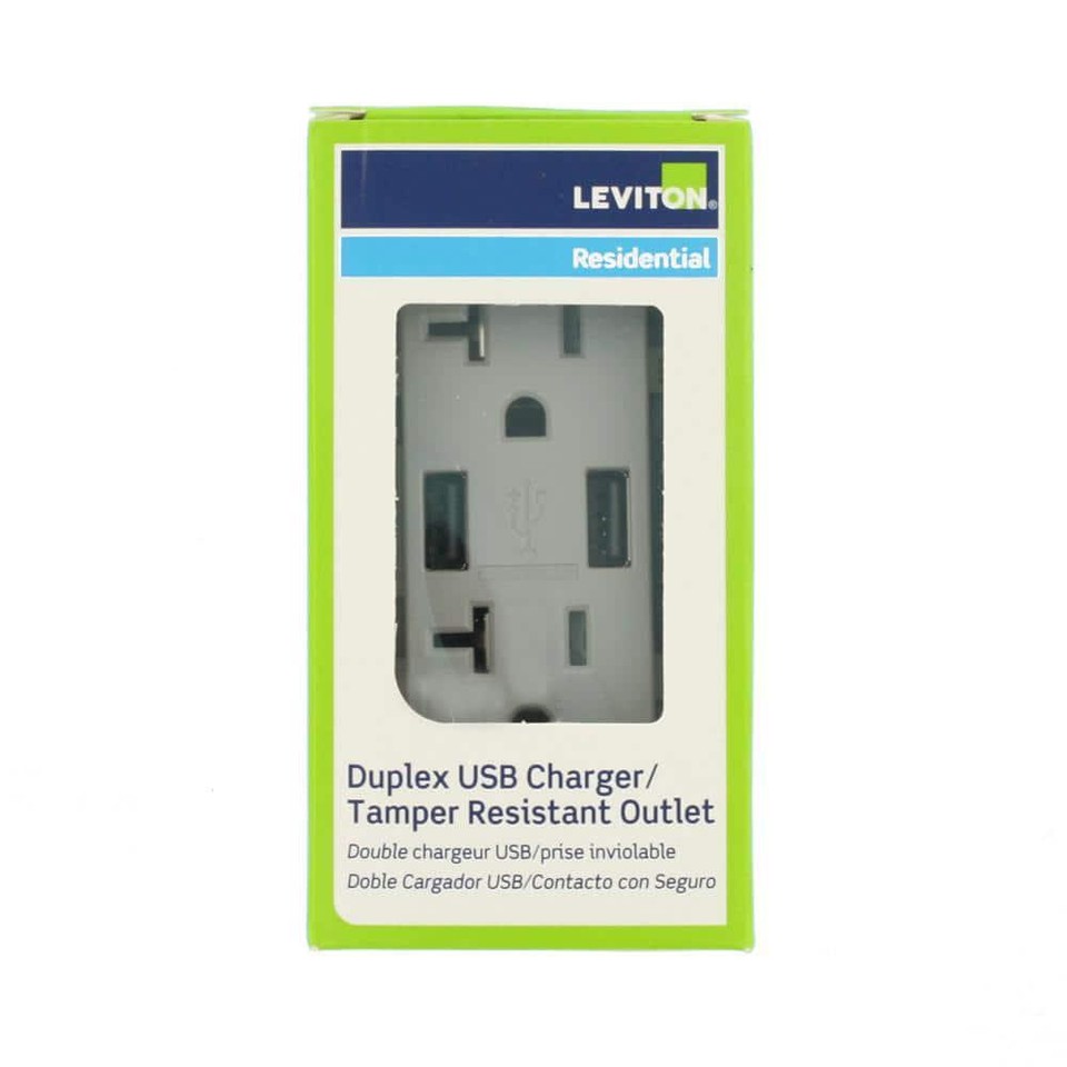 Duplex Outlet Decora 20 Amp Tamper Resistant and 3.6 Amp USB Outlet ...