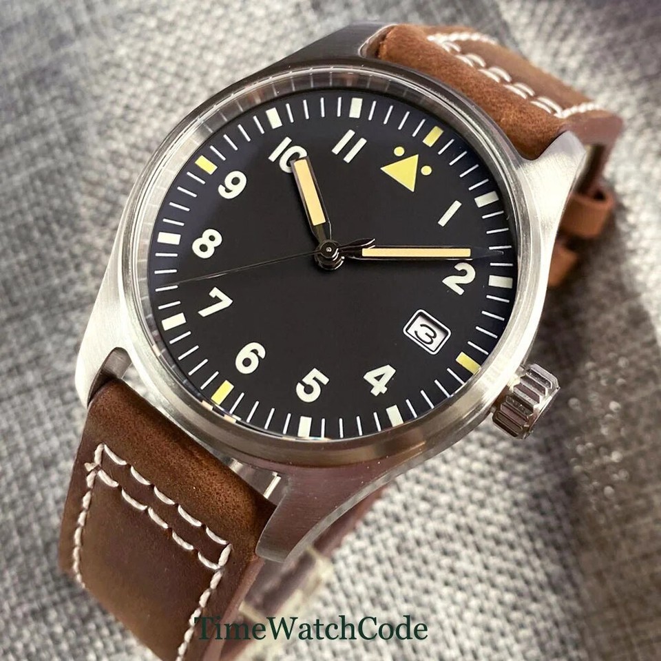 Tandorio Pilot Automatic Watch for Men Dive NH35A 20ATM 39mm Sapphire ...