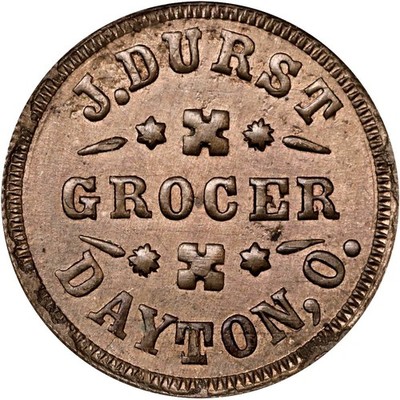 1864 Dayton Ohio Civil War Token J Durst R10 UNIQUE NGC MS64 | eBay