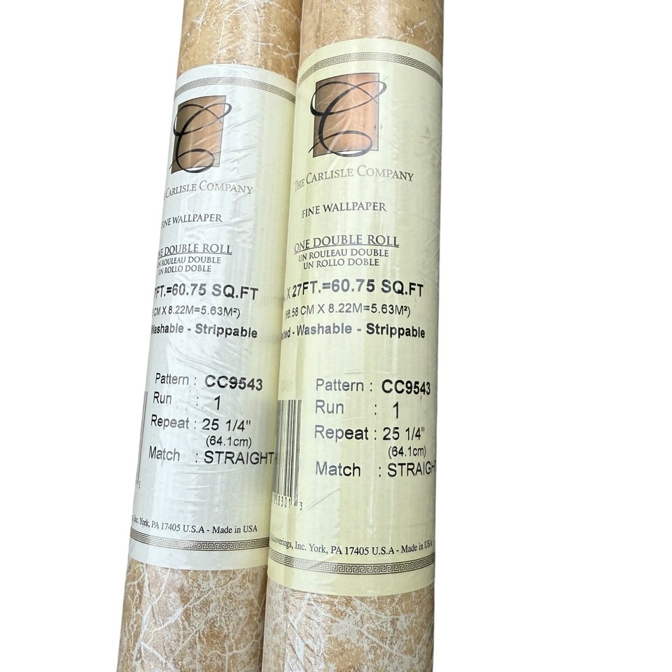 Carlisle Company Wallpaper Beige White Crackle Style CC9543 2 Rolls NEW ...