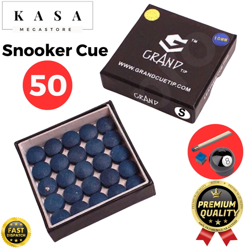50x Grand Cue Tips Soft Pool Snooker Billiards Glue on Tip Professional ...