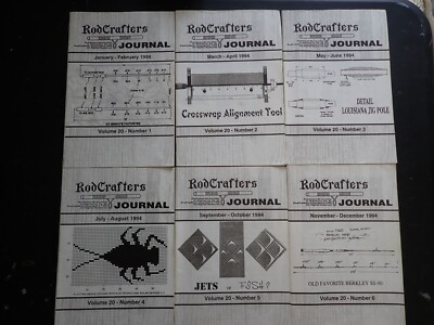Lot Of 6 RodCrafters Fishing Rod Journals 1994 Year January To December ...