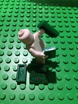 Lego 5 New Green Tiles 1 x 2 with Groove with 100 Dollar Money Bill ...