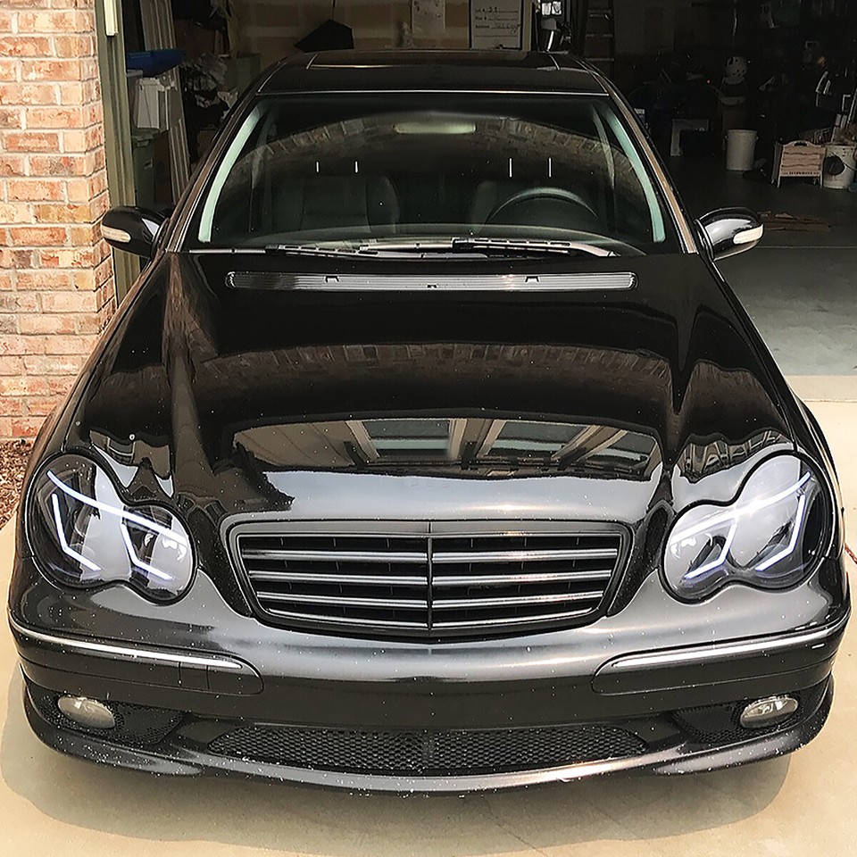 Fits Black 2001-2007 Mercedes Benz W203 C230 C240 LED Strip Projector ...